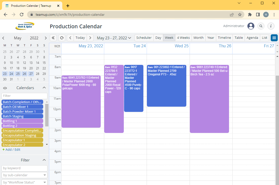 Production Scheduling - Crystal Systems