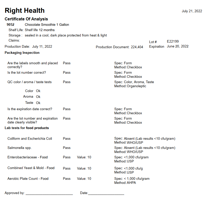 Certificate of Analysis - Crystal Systems